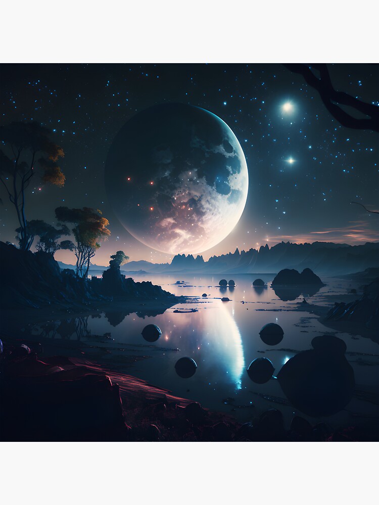 "Exoplanet Night Sky" Sticker for Sale by aiartdirection | Redbubble