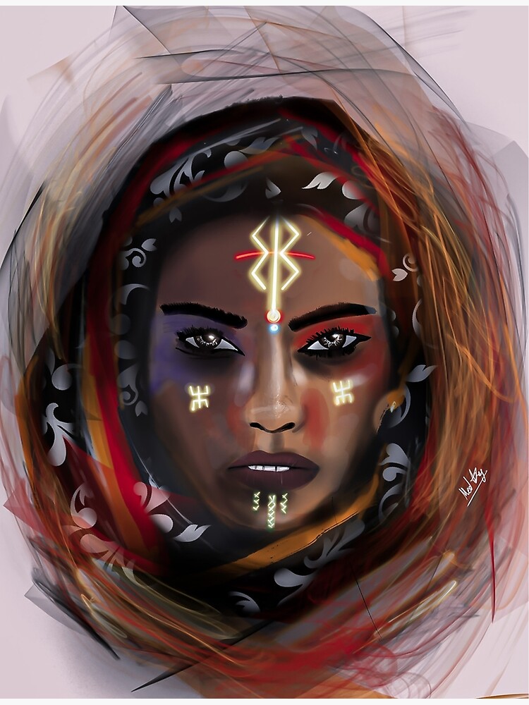 "Kabyle Amazigh woman portrait berbere arif vibes 7" Art Print for Sale ...