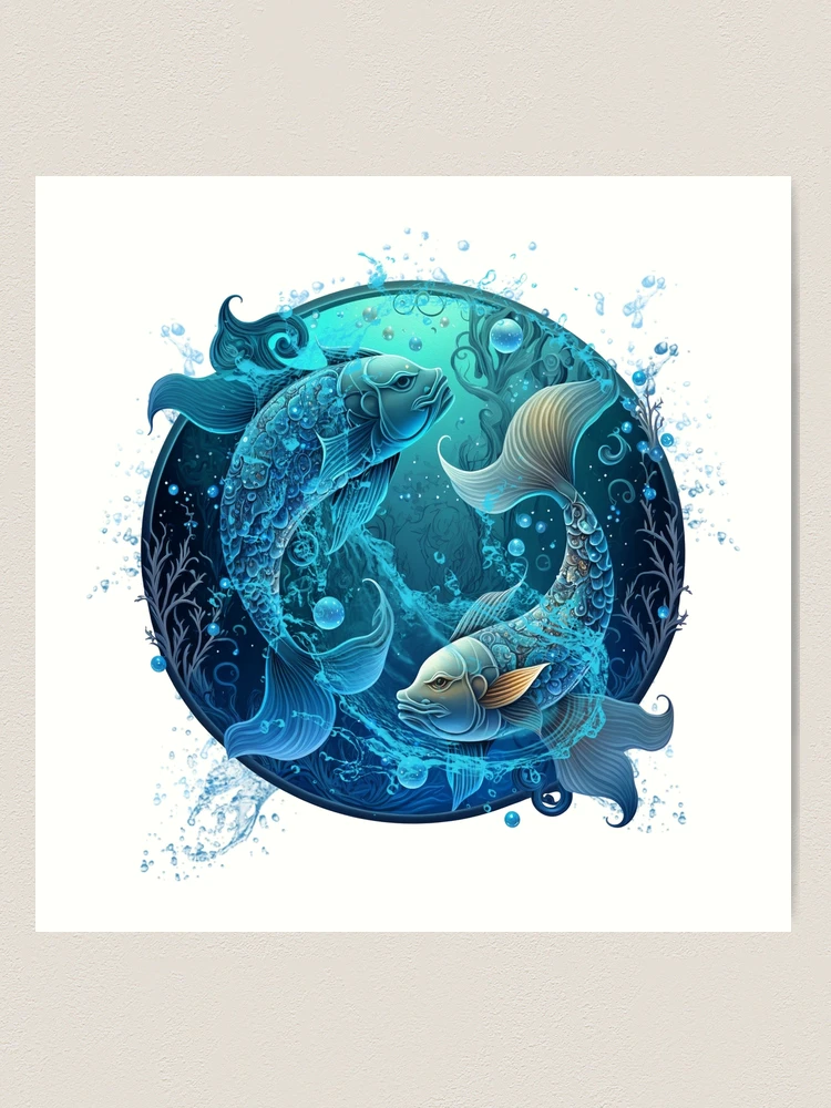 Pisces Art Tumblr Pisces Zodiac Sign Canvas Wall Art By Emanuela