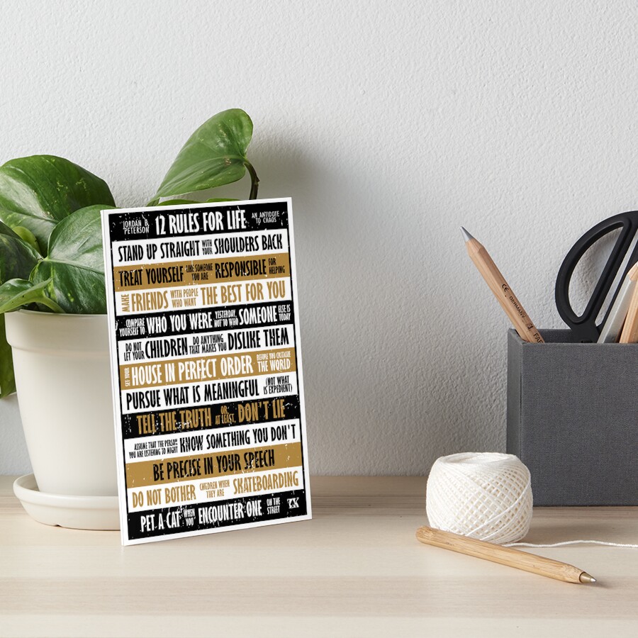 "12 Rules for Life by Jordan B. Peterson" Poster for Sale by TKsuited | Redbubble