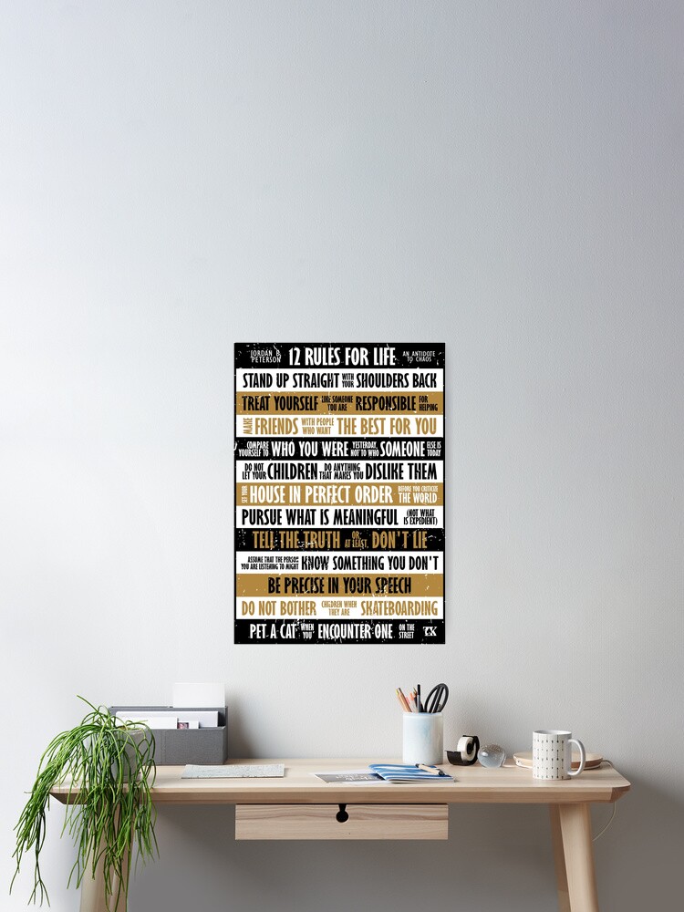"12 Rules for Life by Jordan B. Peterson" Poster for Sale by TKsuited | Redbubble