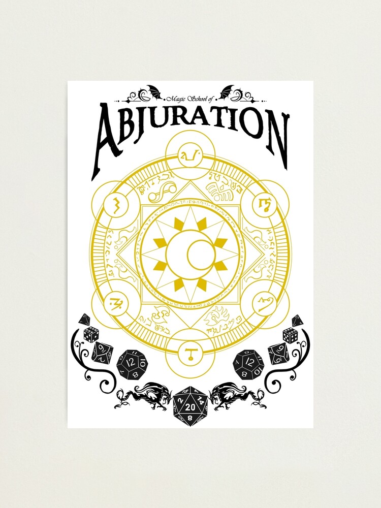 "Abjuration - RPG Magic School Series : Black" Photographic Print by ...