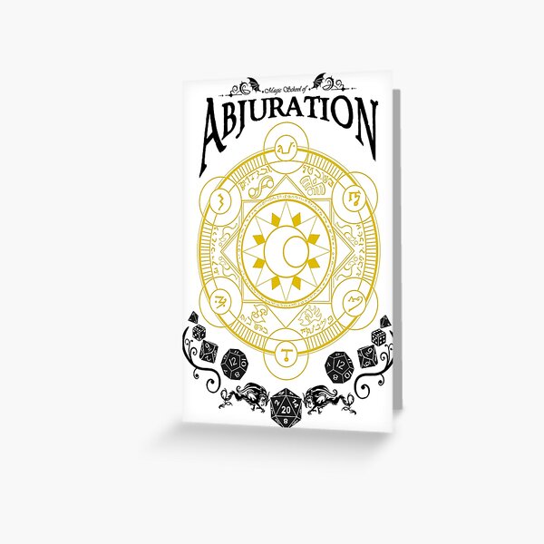 "Abjuration - RPG Magic School Series : Black" Greeting Card for Sale ...