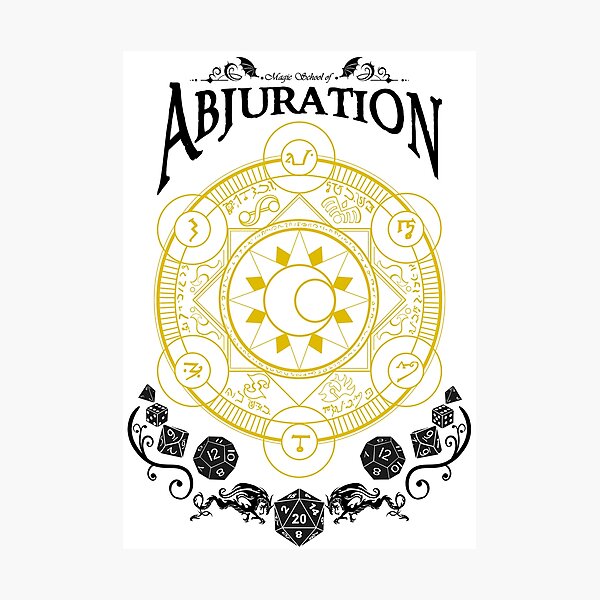 "Abjuration - RPG Magic School Series : Black" Photographic Print by ...