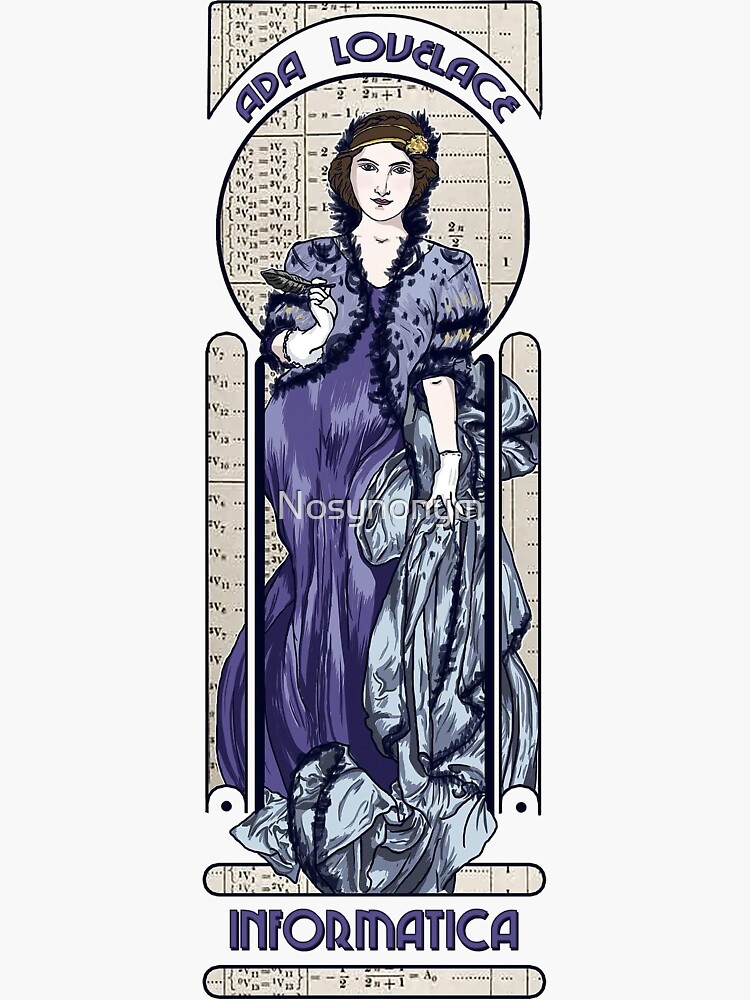 "Our Lady of Algorithms, Ada Lovelace" Sticker for Sale by Nosynonym ...