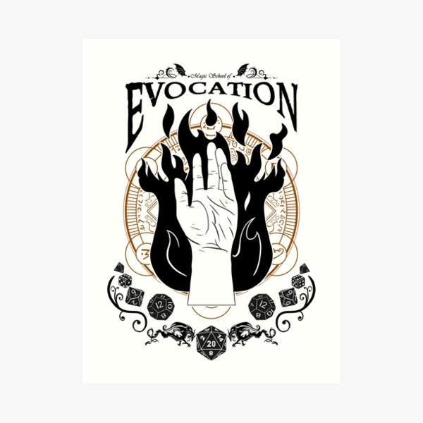 "Evocation - RPG Magic School Series : Black" Art Print for Sale by ...