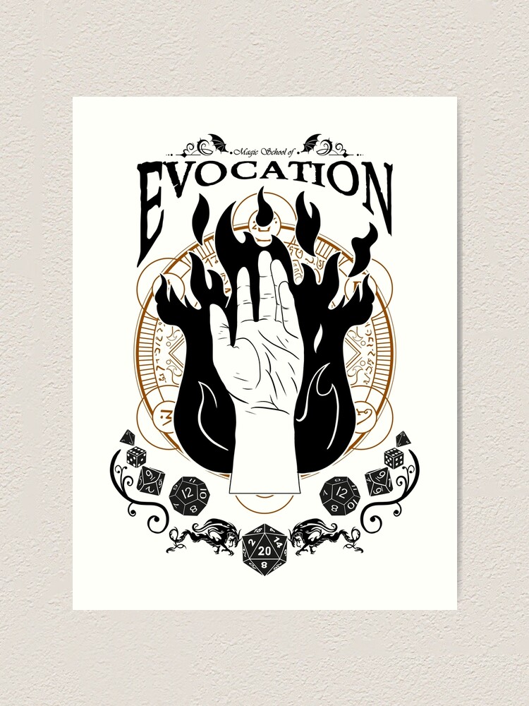 "Evocation - RPG Magic School Series : Black" Art Print for Sale by ...