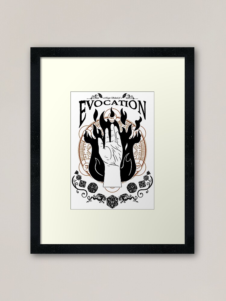 "Evocation - RPG Magic School Series : Black" Framed Art Print by ...