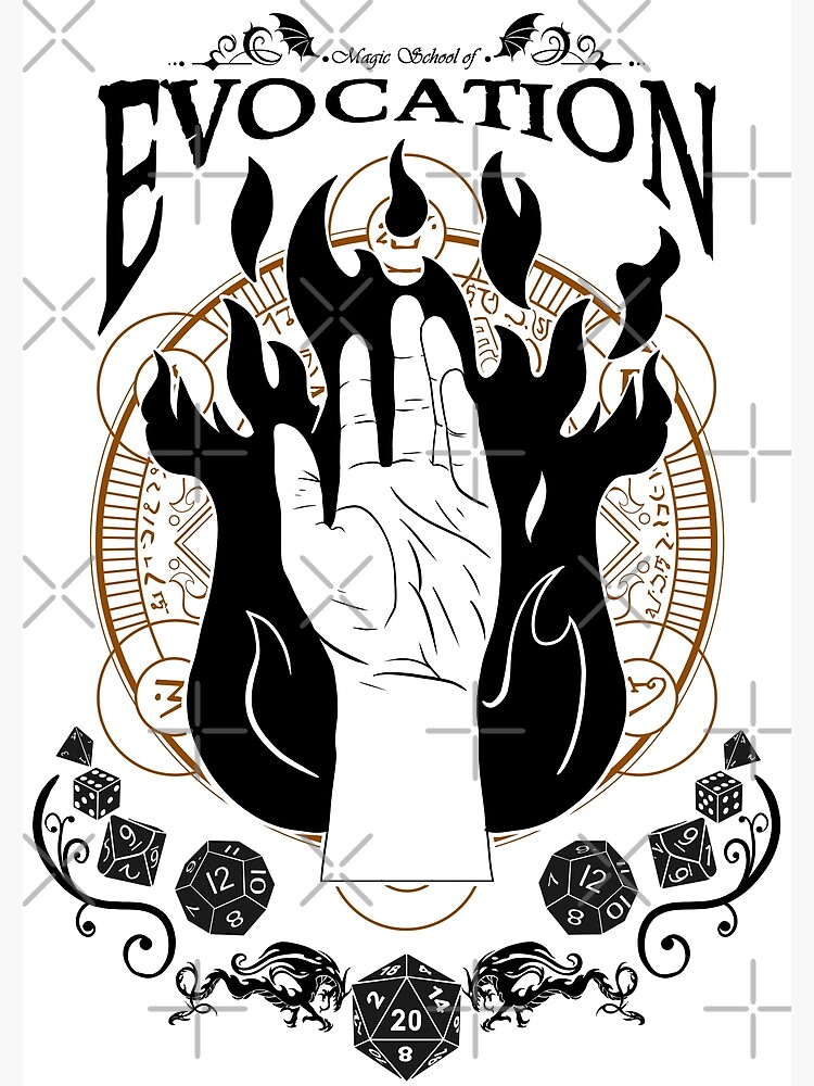 "Evocation - RPG Magic School Series : Black" Framed Art Print by ...