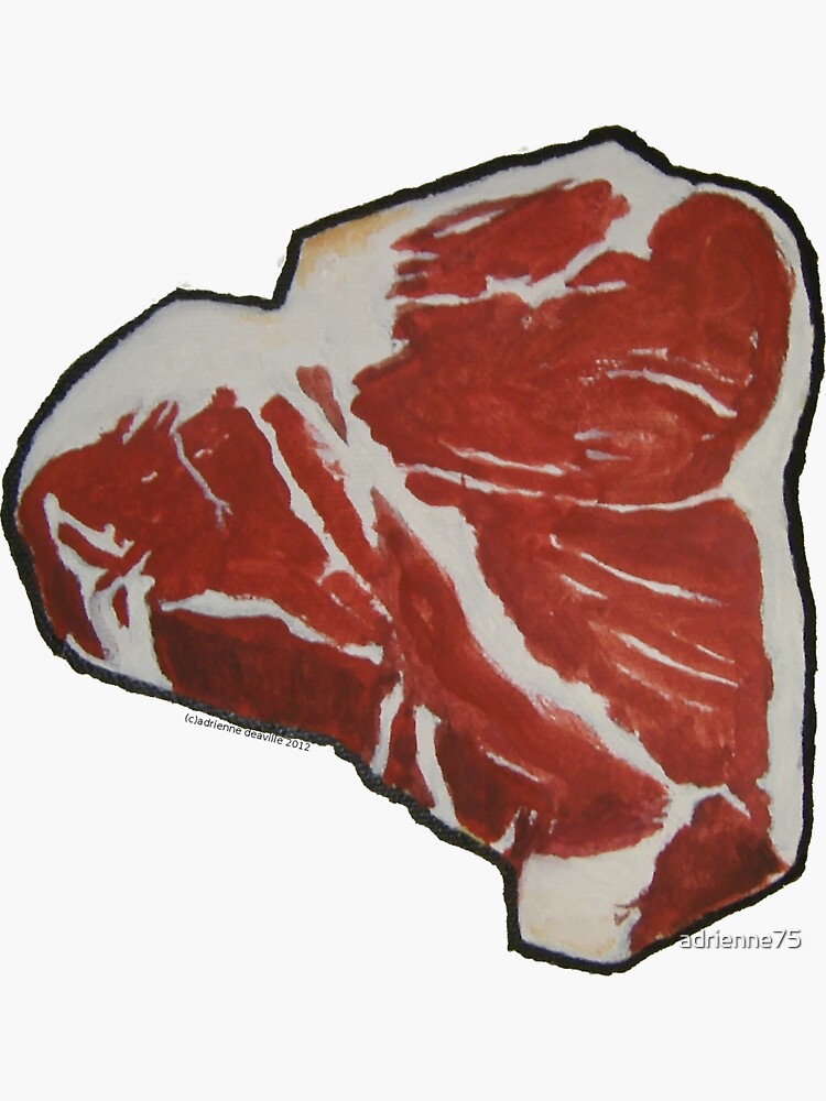 "STEAK!" Sticker for Sale by adrienne75 | Redbubble