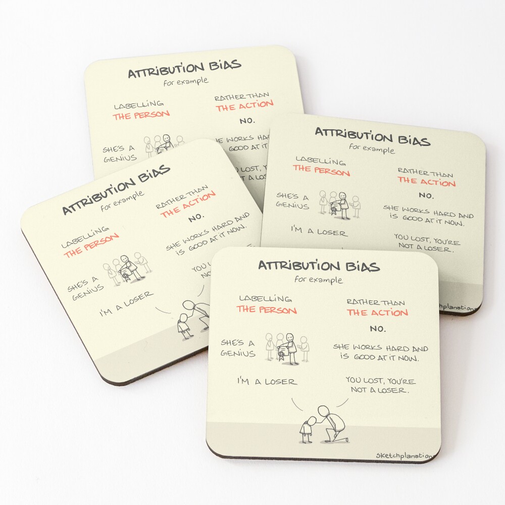 "Attribution bias" Sticker for Sale by sketchplanator | Redbubble