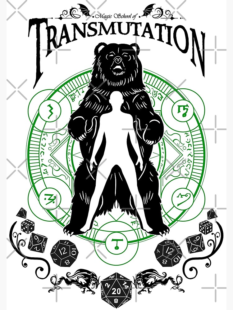"Transmutation- RPG Magic School Series : Black" Art Print by Milmino ...