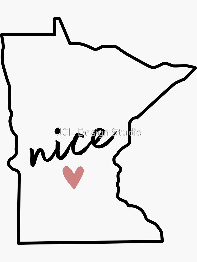 "Minnesota Nice with Pink Heart" Sticker for Sale by cindylund67 ...