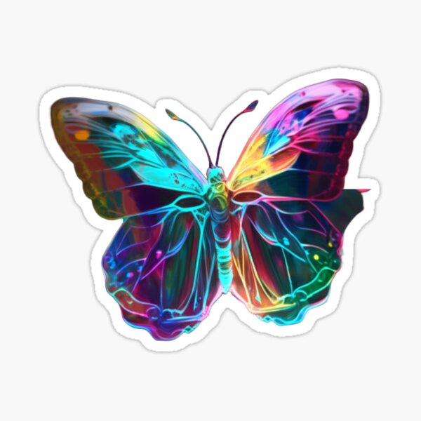 "Colourful and Beautiful Butterfly- Glassy Art" Sticker for Sale by ...