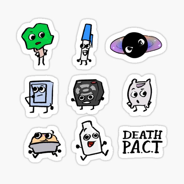 "BFB DEATH PACT Pack " Sticker for Sale by PaintedTrash | Redbubble
