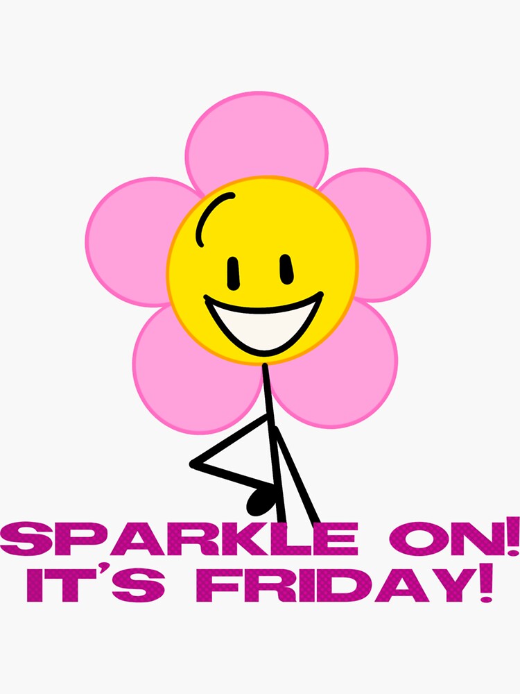 "flower bfb goes crayzay " Sticker for Sale by PaintedTrash | Redbubble