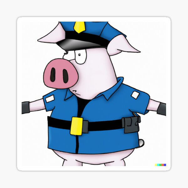 "kids drawing of police as pigs" Sticker for Sale by ArtVaultDesigns ...