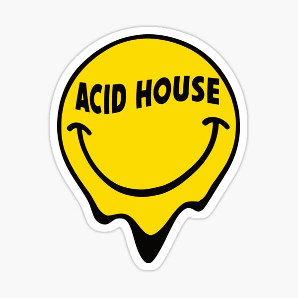 "ACID House Smiley Face Rave " Sticker for Sale by fezztee | Redbubble