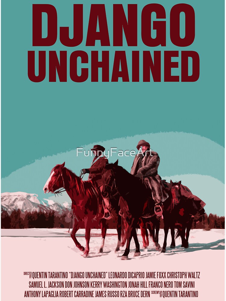 "Django Unchained Movie Poster" Sticker for Sale by FunnyFaceArt ...