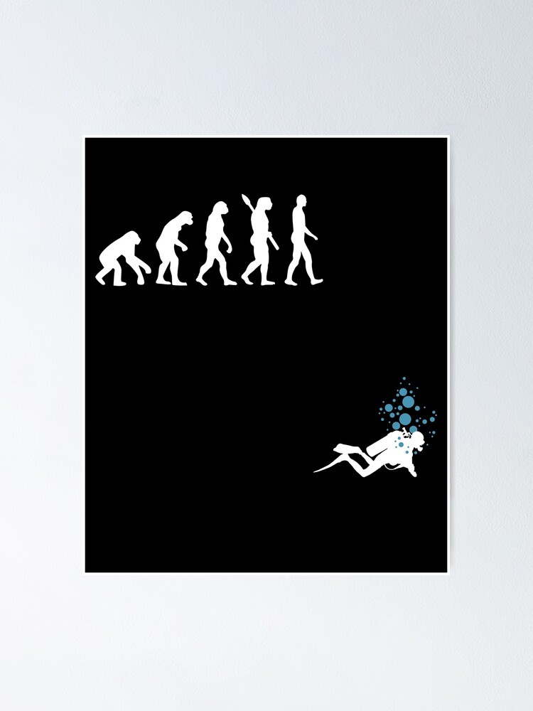 "Evolution of Man Funny Scuba Diving" Poster for Sale by deliverables ...