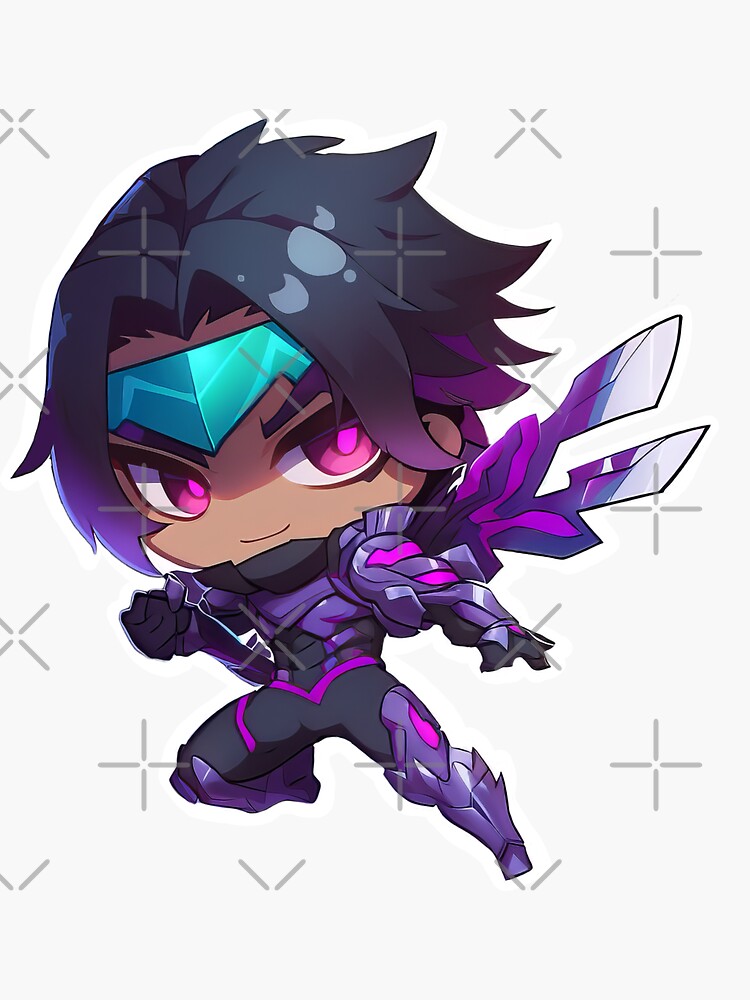 "Strong chibi cyber ninja warrior" Sticker for Sale by philitingar | Redbubble