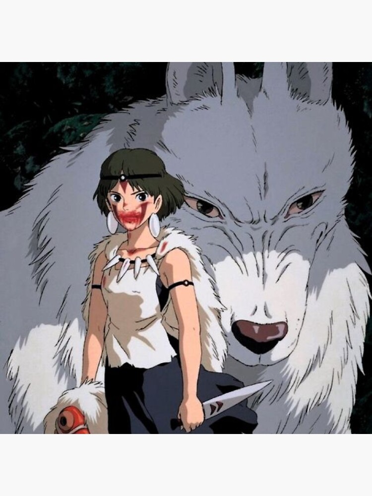 "Princess Mononoke draw wolf" Sticker by fasqi | Redbubble