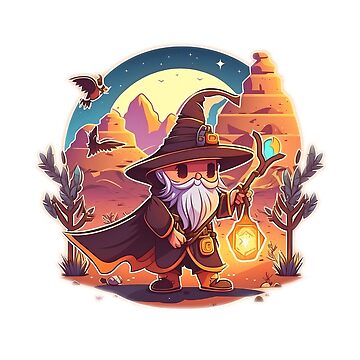 "Cute wizard in the desert (DnD)" Sticker for Sale by TheBanditos ...