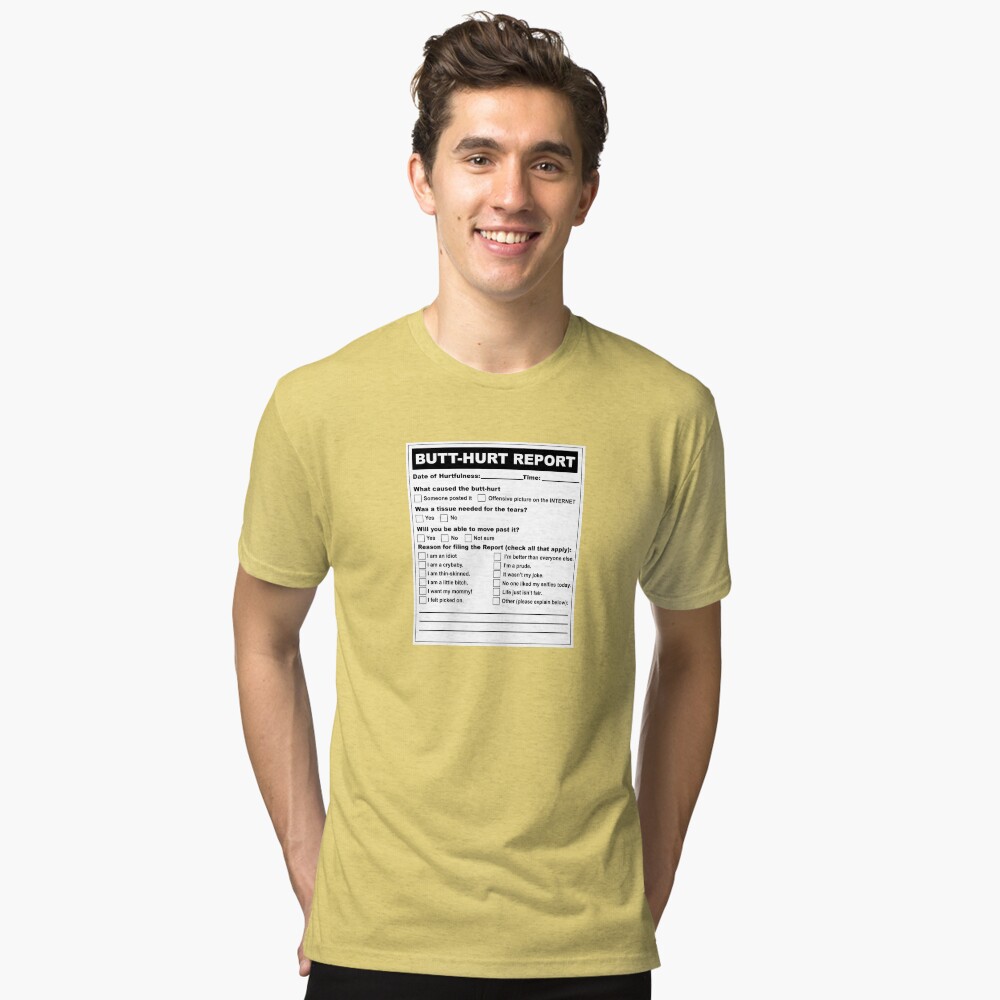 "Butt-hurt Report" Sticker for Sale by LaserRaptor | Redbubble