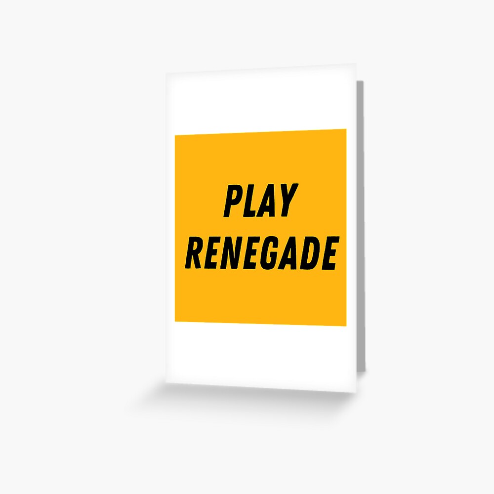 "Play Renegade!" Sticker for Sale by aubsnyd | Redbubble