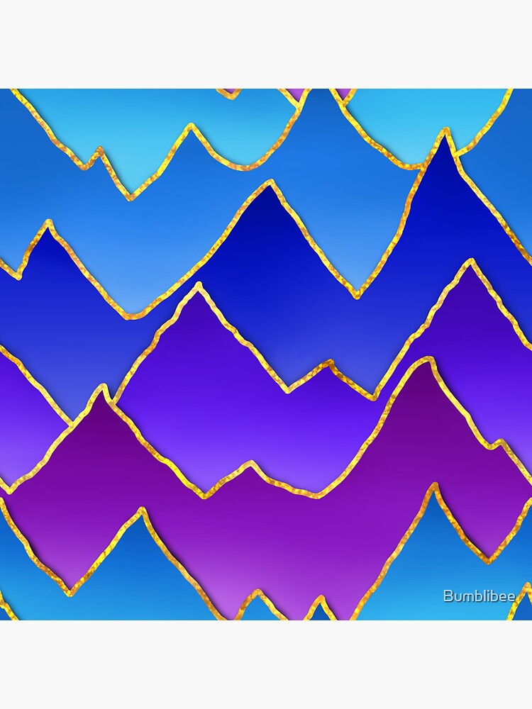 "Gold Lined Misty Mountains" Sticker for Sale by Bumblibee | Redbubble