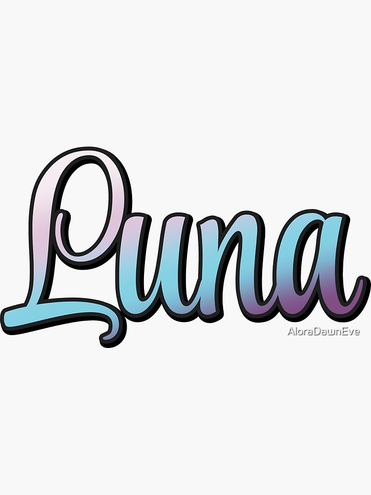 "Pretty Script Luna Name in Cool Colors" Sticker for Sale by ...