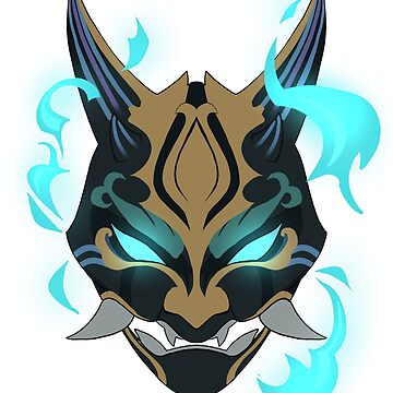 "Xiao Mask from Genshin Impact" Sticker for Sale by cokettu | Redbubble