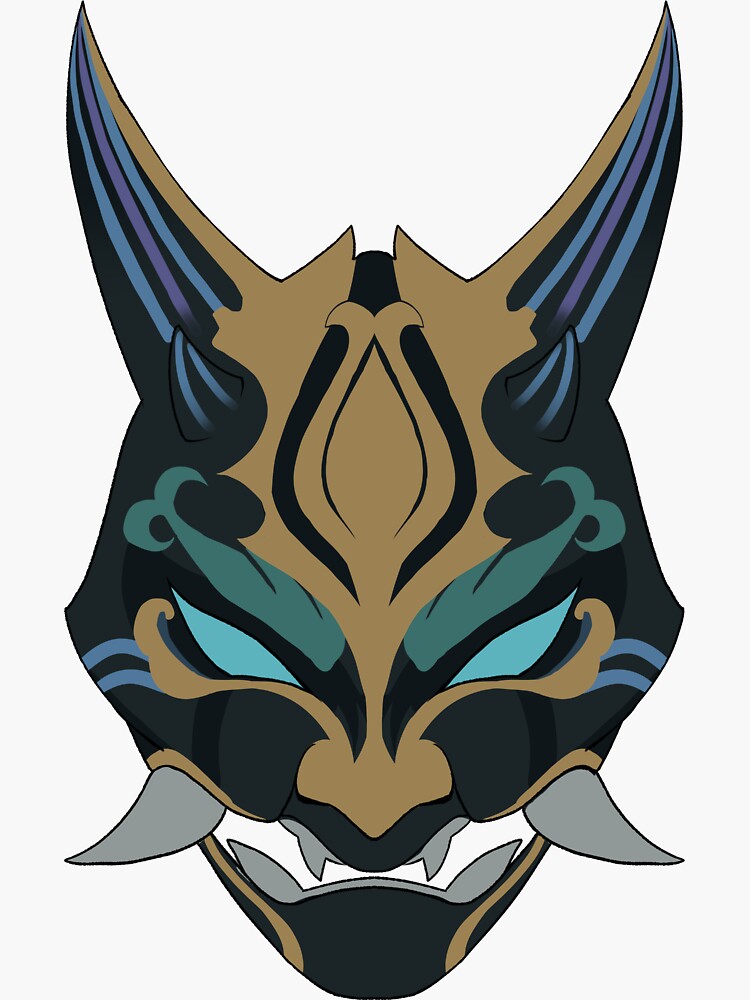 "Xiao Mask from Genshin Impact (no effects)" Sticker for Sale by ...