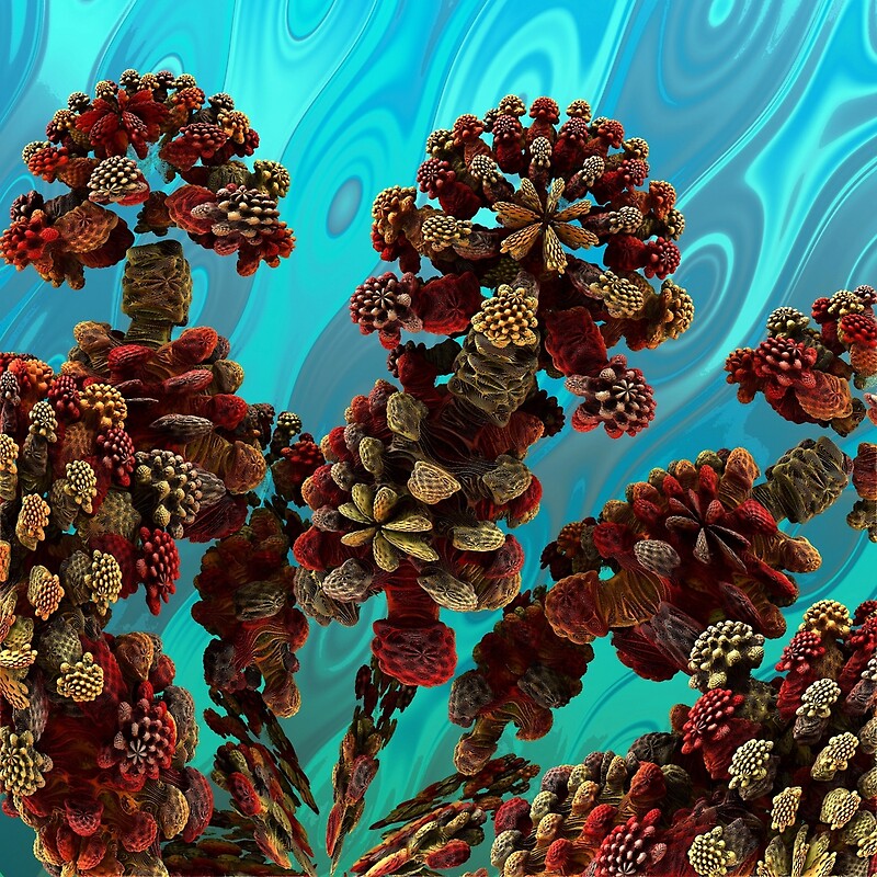 "Coral Reef - 3D Fractal Alien Scifi Scene" by Pam Blackstone | Redbubble