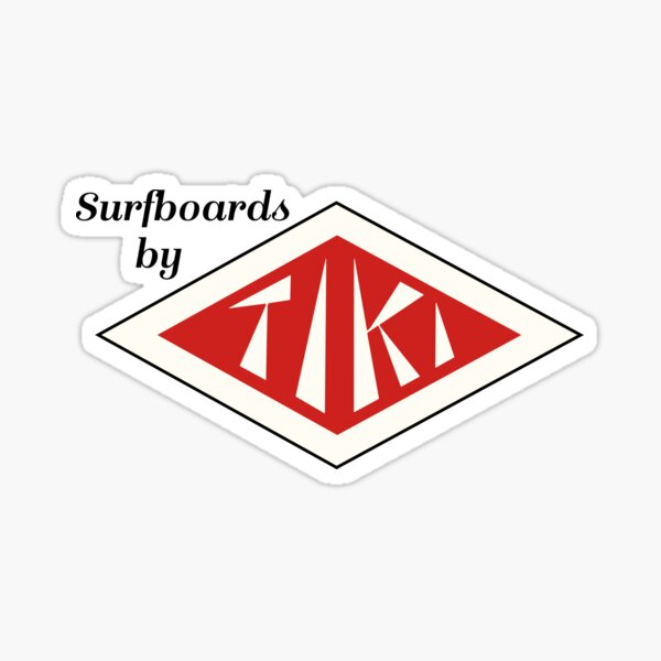 "Surfboards by Tiki" Sticker for Sale by RoadTrain1966 | Redbubble