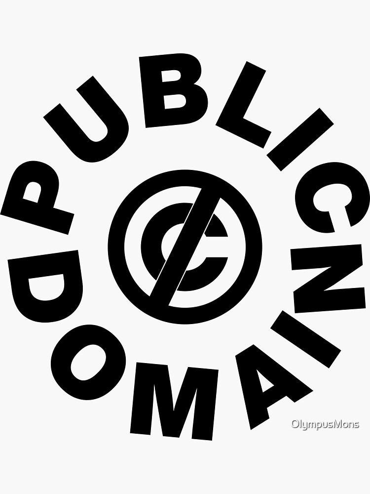 "Public Domain" Sticker by OlympusMons | Redbubble