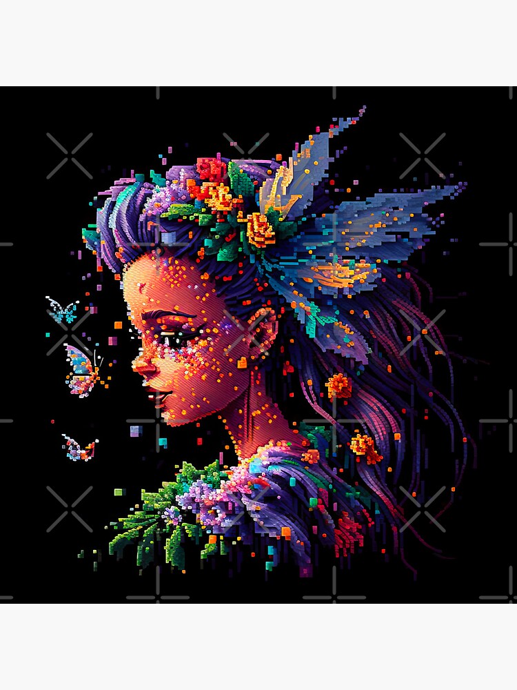 "8 bit pixelated fairy" Sticker for Sale by avancee | Redbubble