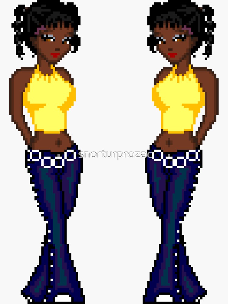"pixel dollz - mandy " Sticker for Sale by snorturprozac | Redbubble