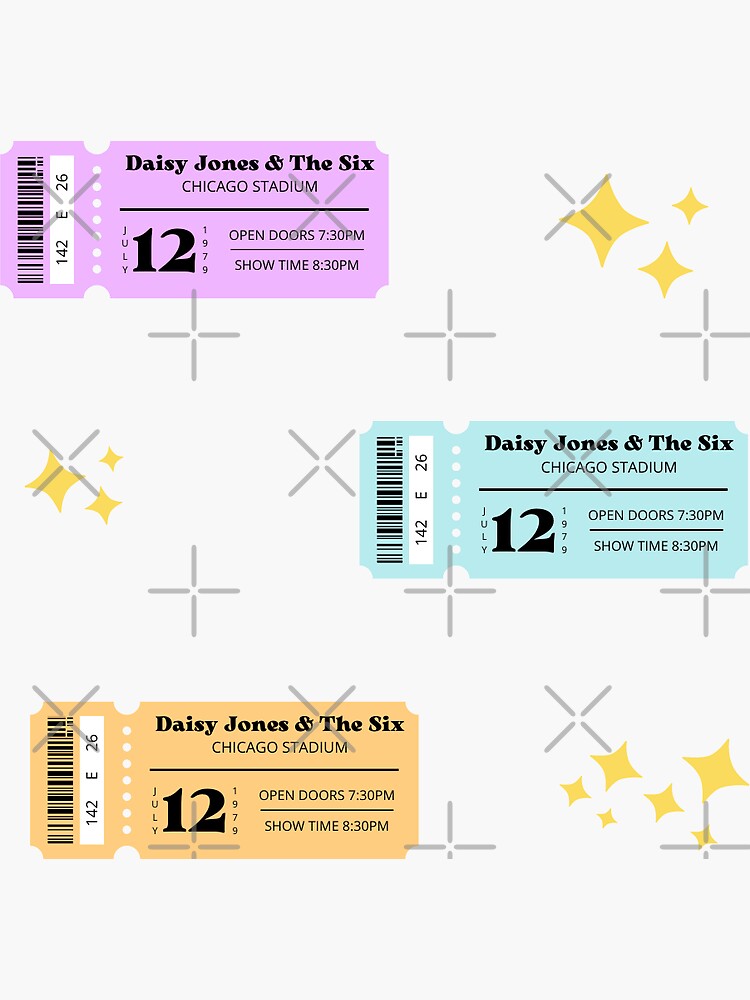 "Daisy Jones & The Six stickers pack of 3 ticket concerts stickers ...