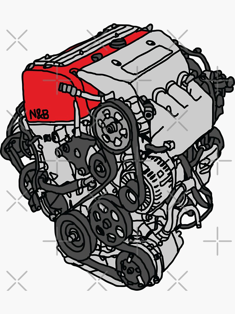 "Honda Civic Type R EP3 K20A Engine" Sticker for Sale by nutandbolt ...