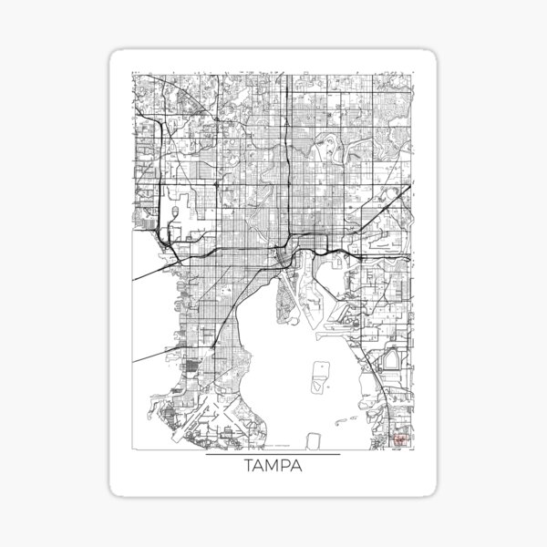 "Tampa Map Minimal" Sticker for Sale by HubertRoguski | Redbubble