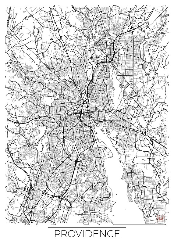 "Providence Map Minimal" by HubertRoguski | Redbubble