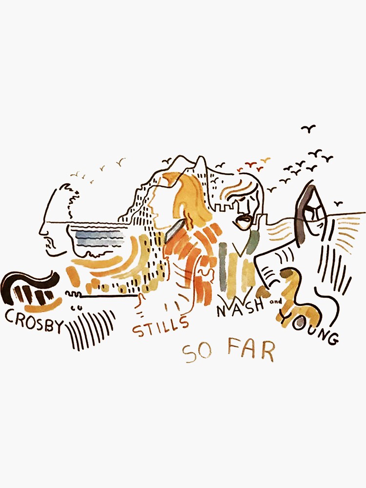 "Crosby Stills Nash and Young" Sticker for Sale by edwardlamser | Redbubble