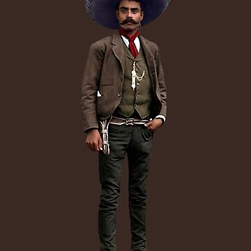 "Emiliano Zapata Colorized - on Brown" Sticker for Sale by ...