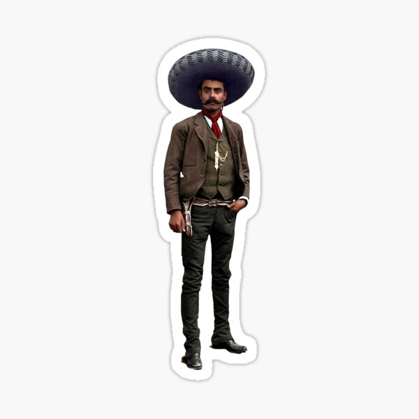 "Emiliano Zapata Colorized - on Brown" Sticker for Sale by ...