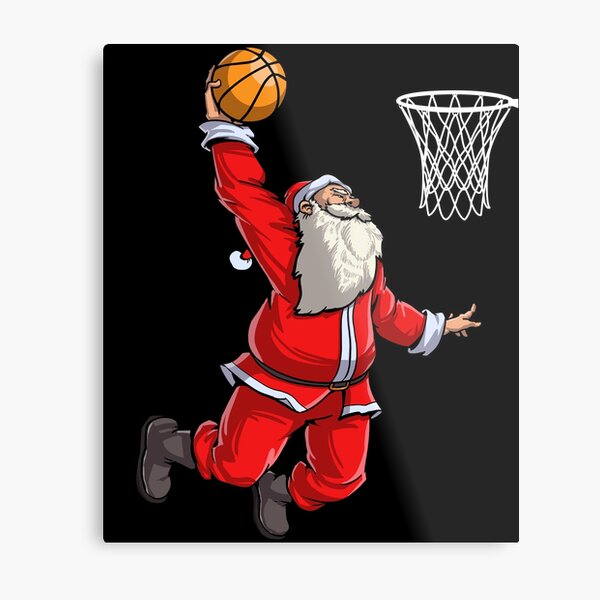 "Basketball Santa Slam Dunk T Shirt Christmas Xmas Ball Sport" Metal ...