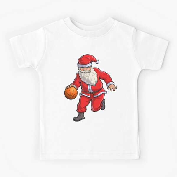"Basketball Santa Dribble T Shirt Christmas Xmas Ball Sport" Kids T ...