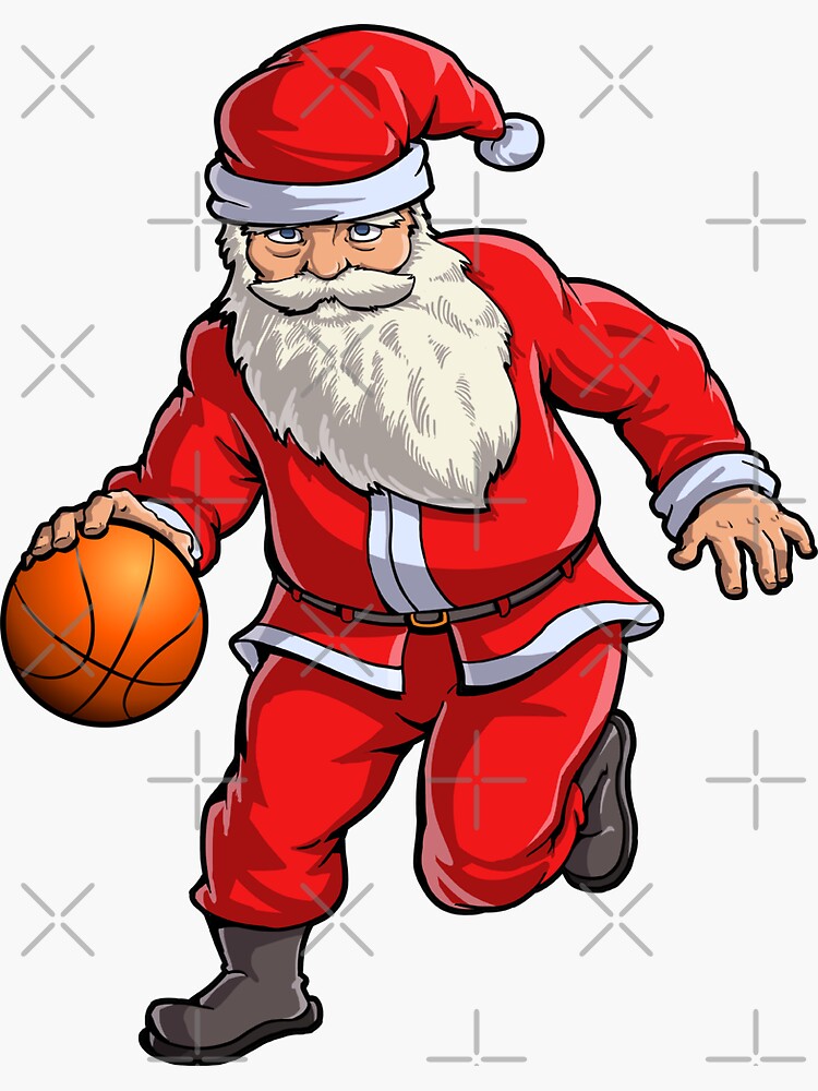 "Basketball Santa Dribble T Shirt Christmas Xmas Ball Sport" Sticker ...