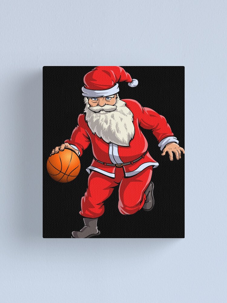"Basketball Santa Dribble T Shirt Christmas Xmas Ball Sport" Canvas ...