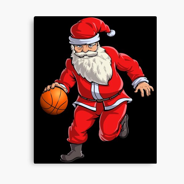 "Basketball Santa Dribble T Shirt Christmas Xmas Ball Sport" Canvas ...